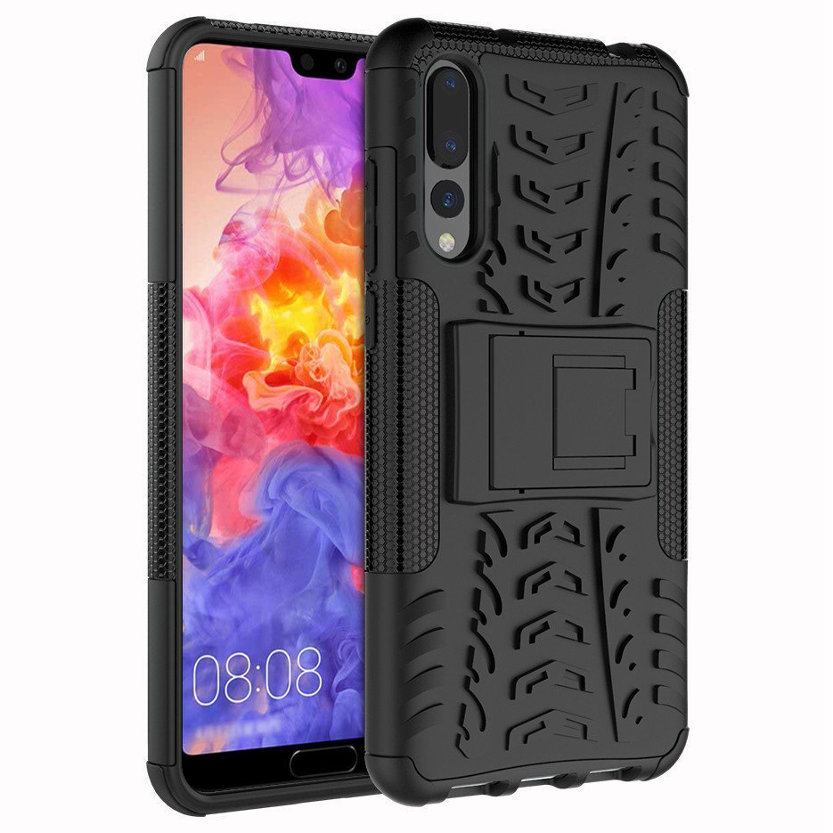 Dual Layer Rugged Tough Case For Huawei P Pro Black